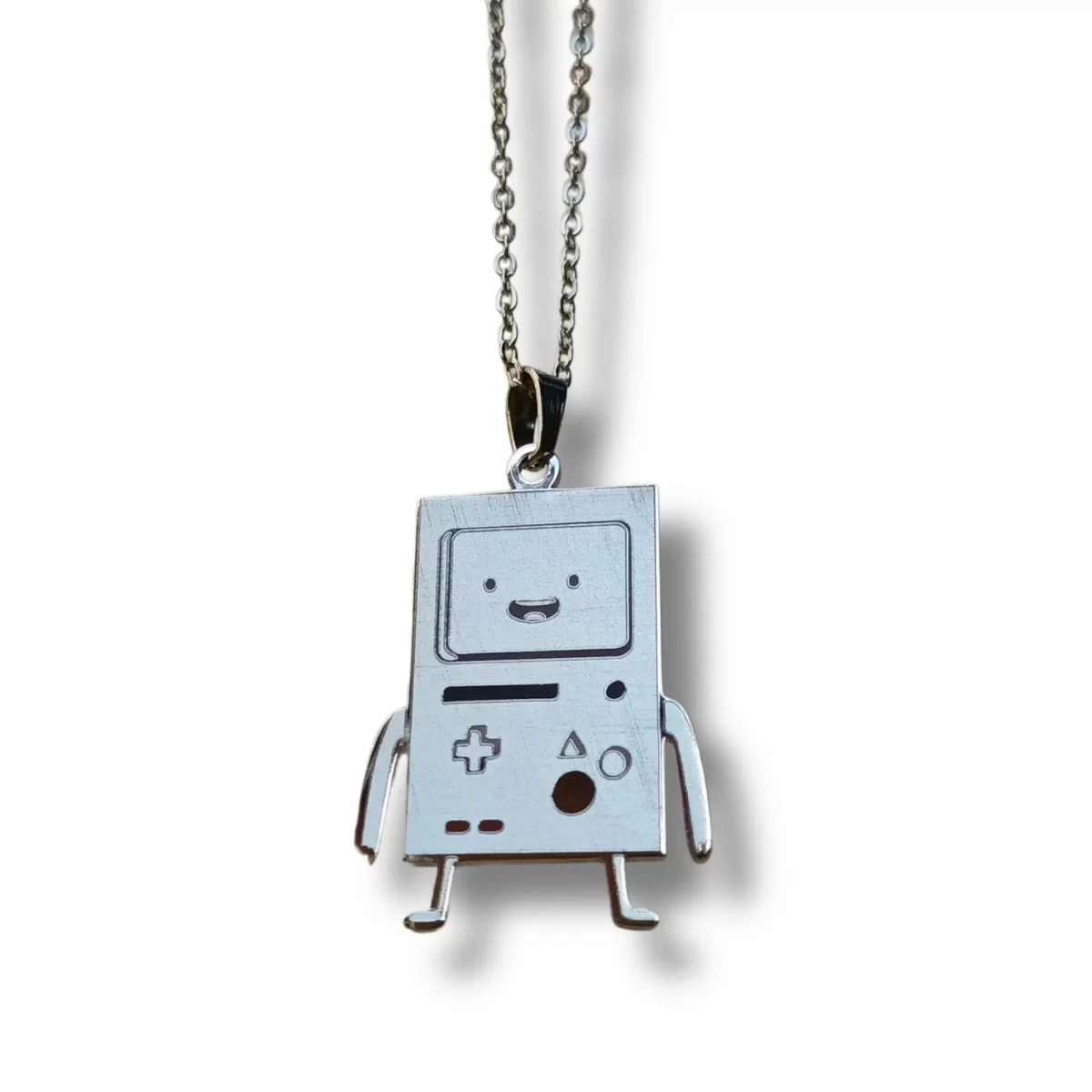 BMO Pendant – Adventure Time Necklace – Gold & Silver Gamer Jewelry ...